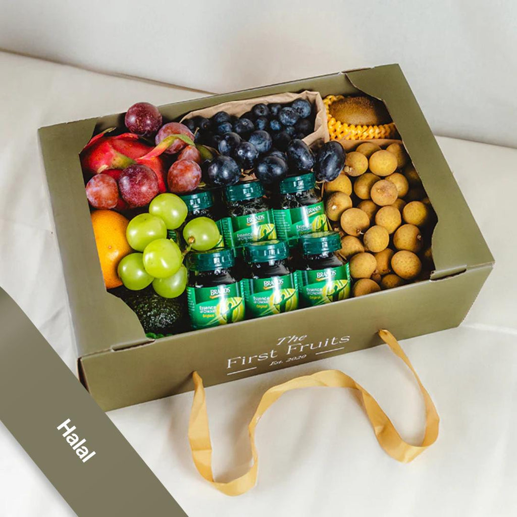 Chicken Essence & Fruits Hamper – The First Fruits | Fruit Baskets in ...